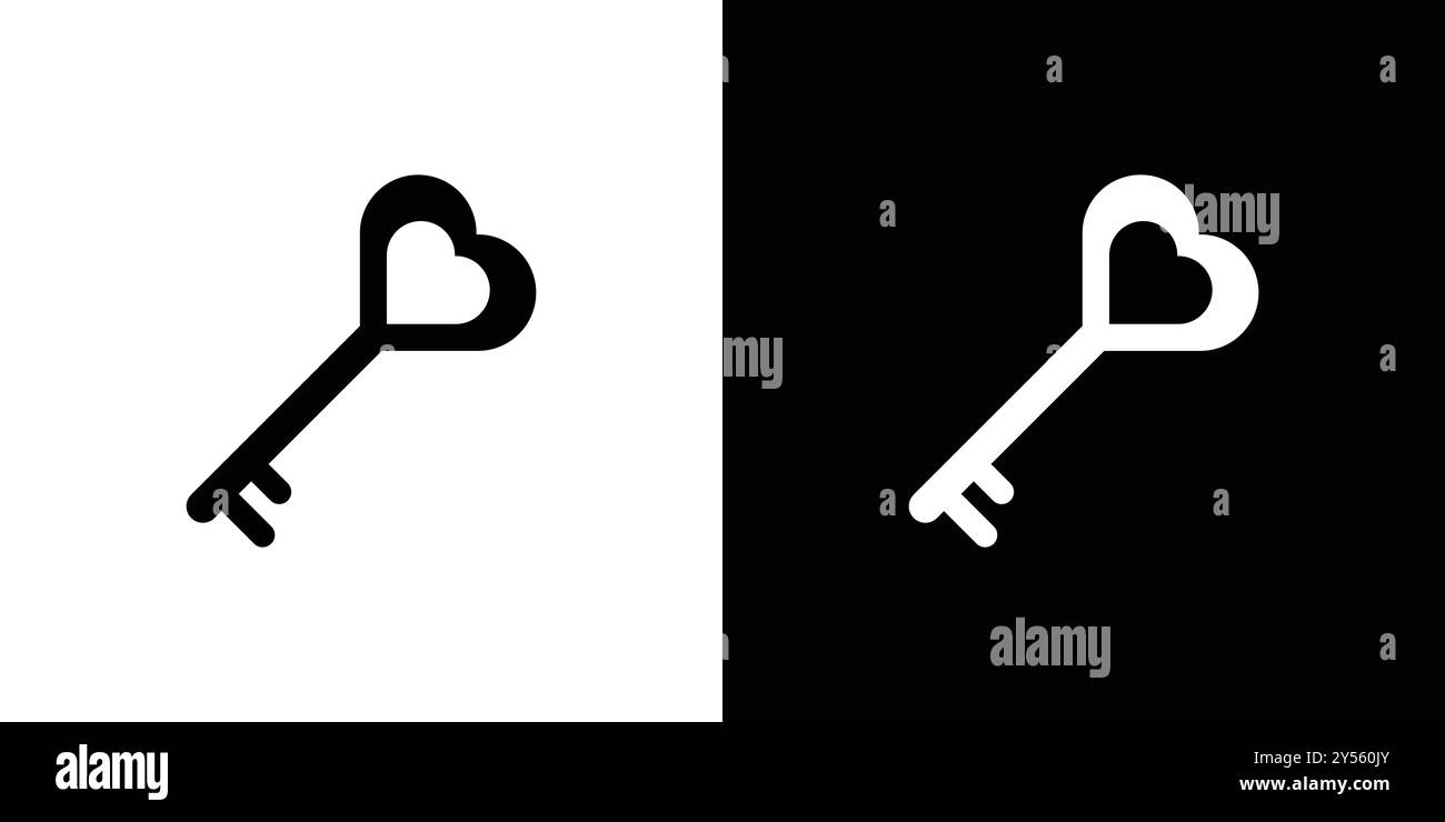 Love key icon linear logo mark set collection in black and white Stock Vector Image & Art - Alamy