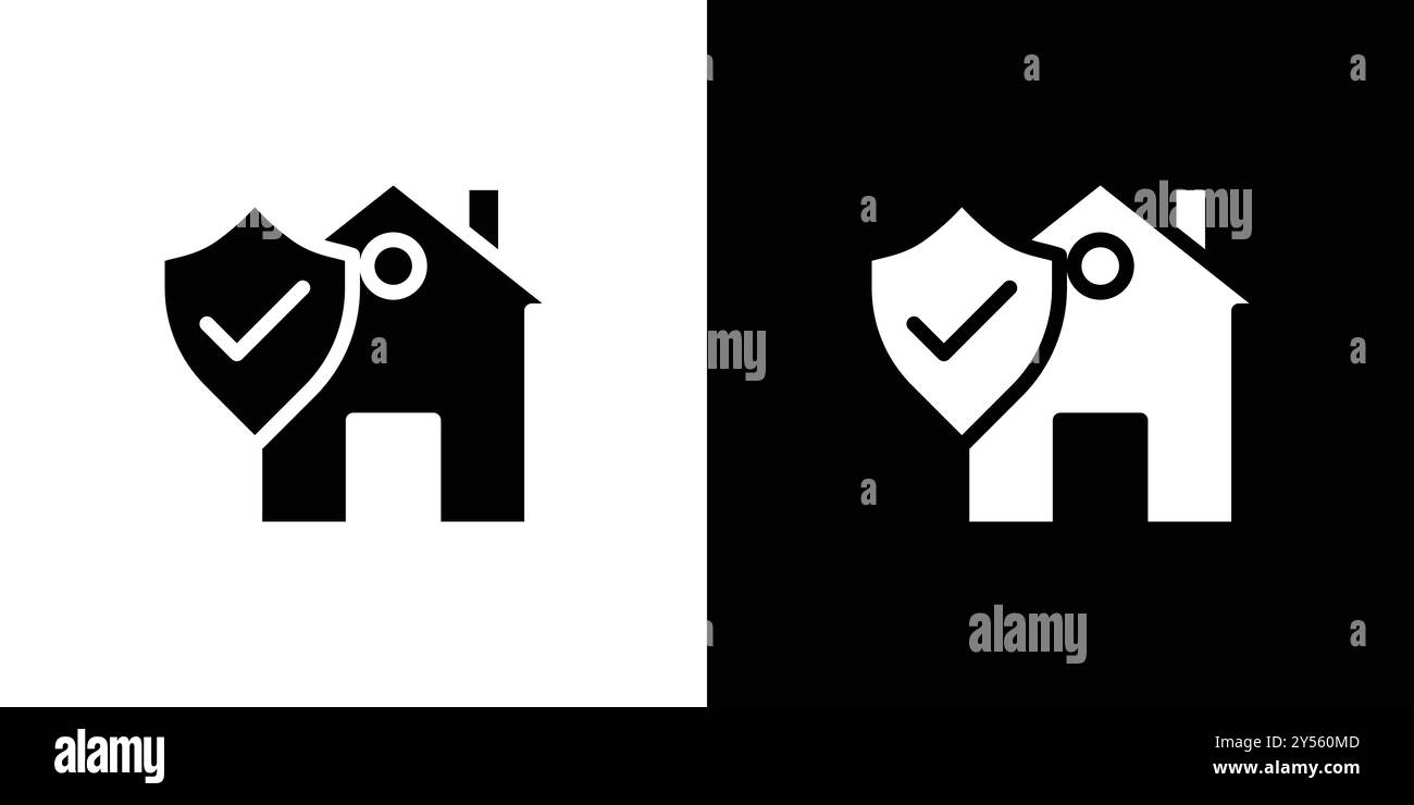 home insurance icon linear logo mark set collection in black and white ...