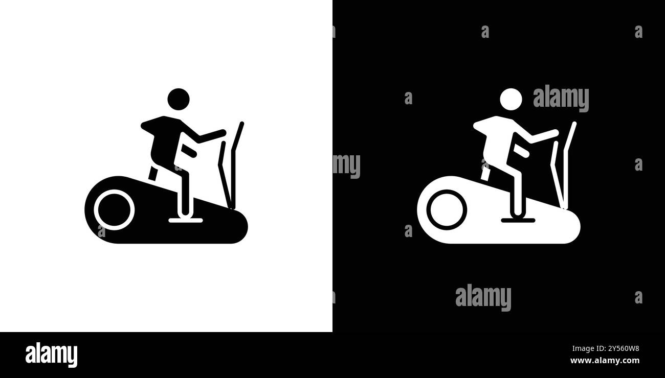 Elliptical bike icon linear logo mark set collection in black and white ...