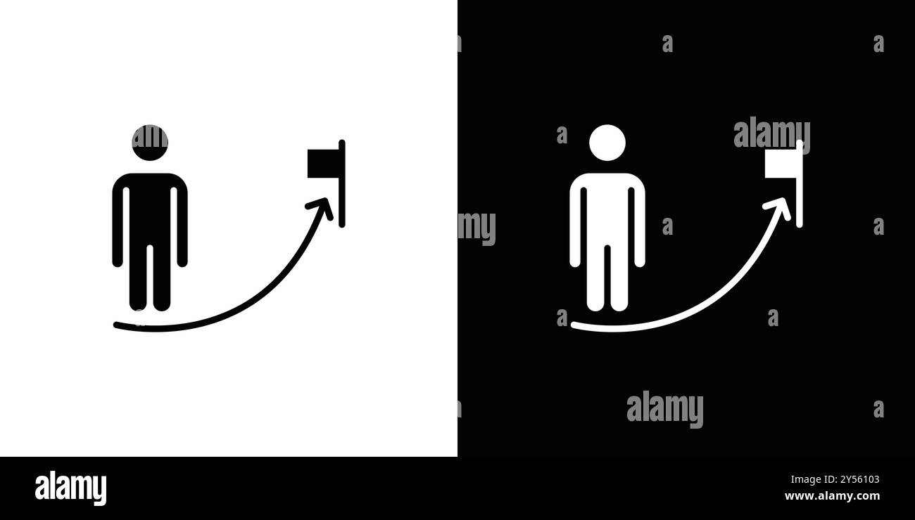 Mission Path icon linear logo mark set collection in black and white ...