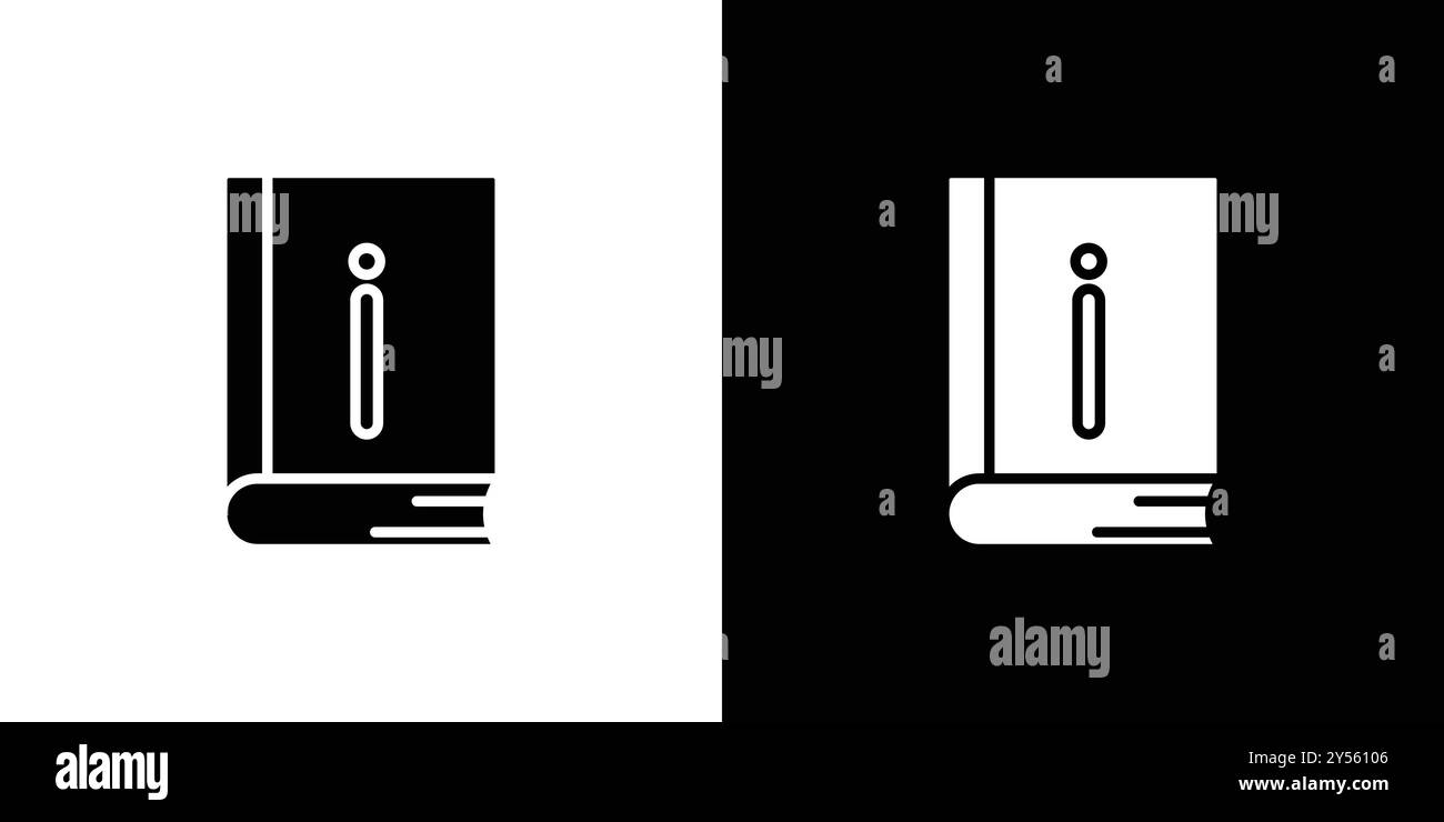 Information book icon linear logo mark set collection in black and ...