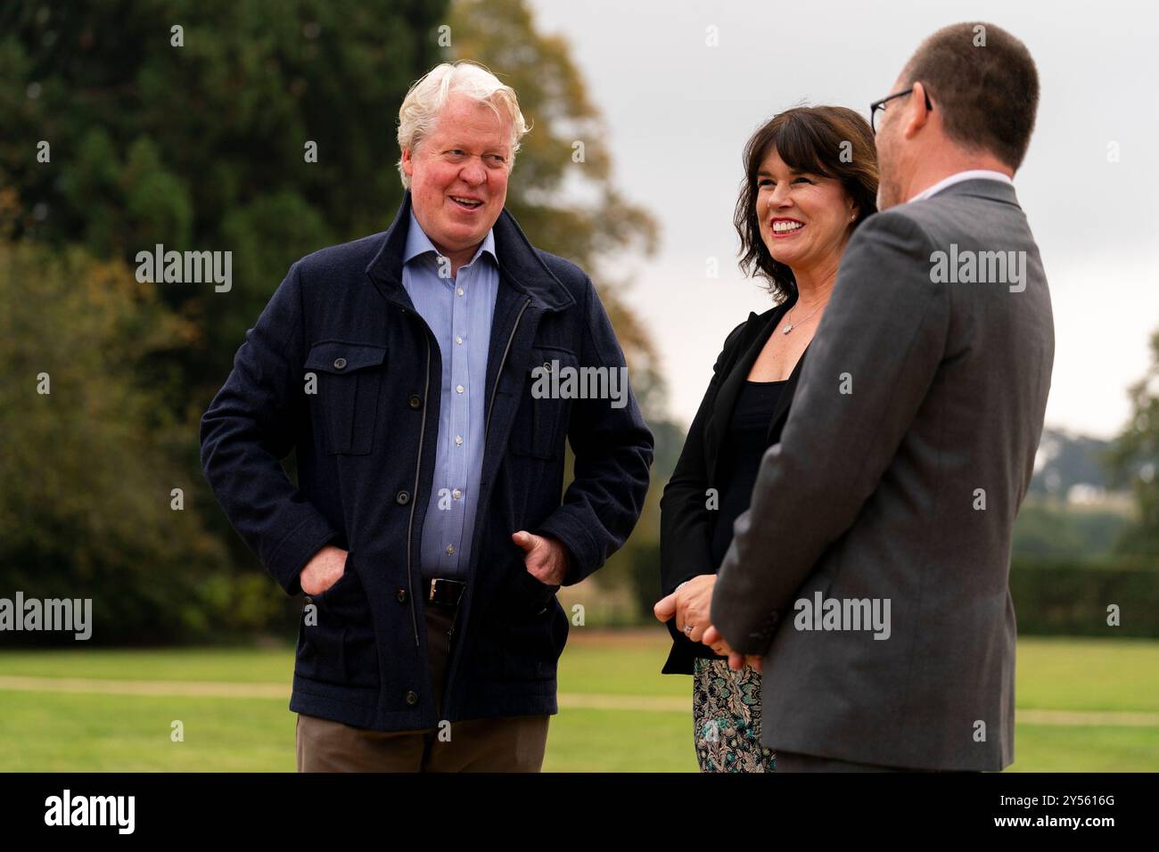 Earl Spencer, brother of Diana, Princess of Wales (left), with Caroline ...