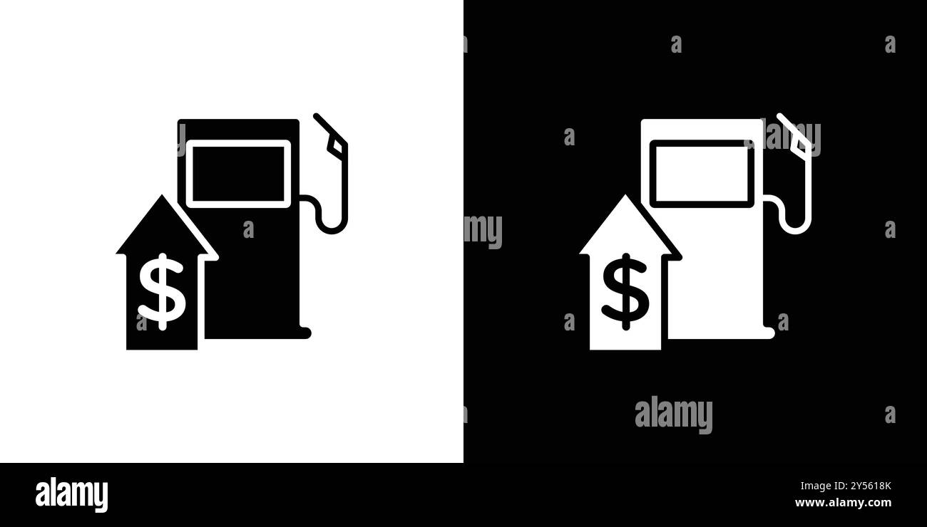 Fuel price increase icon linear logo mark set collection in black and ...