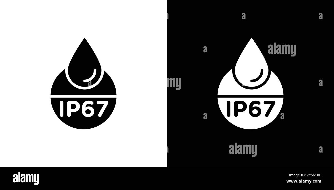 IP67 waterproof icon linear logo mark set collection in black and white Stock Vector Image & Art ...