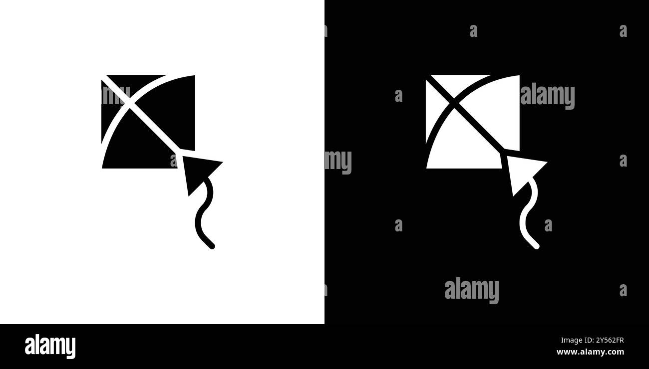 Kite icon linear logo mark set collection in black and white Stock ...