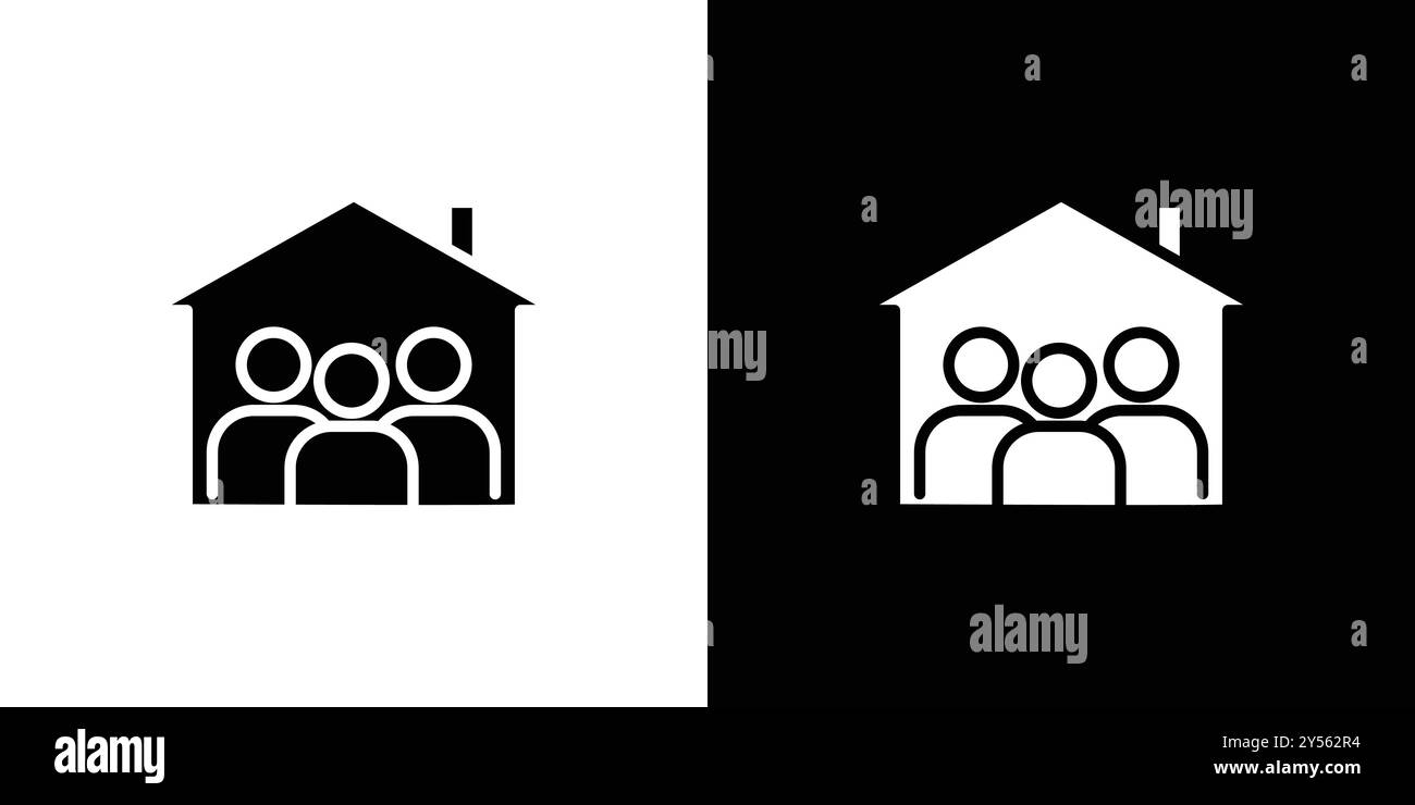 roommates icon linear logo mark set collection in black and white Stock ...