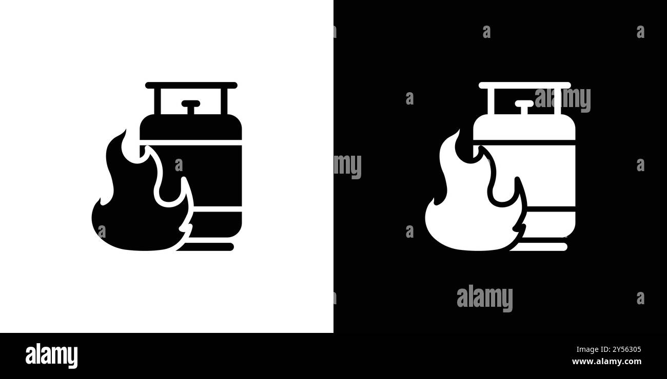 Gas tank icon linear logo mark set collection in black and white Stock ...