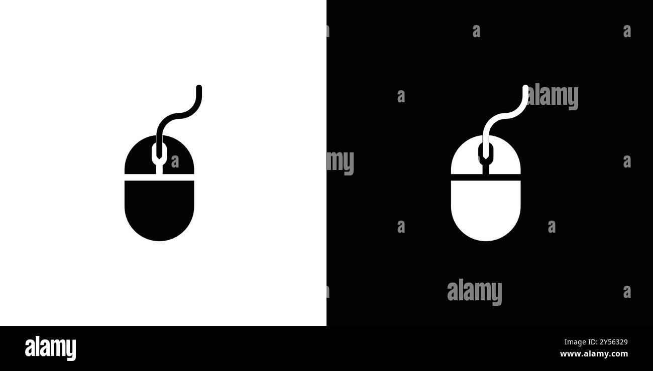 Mouse icon linear logo mark set collection in black and white Stock ...