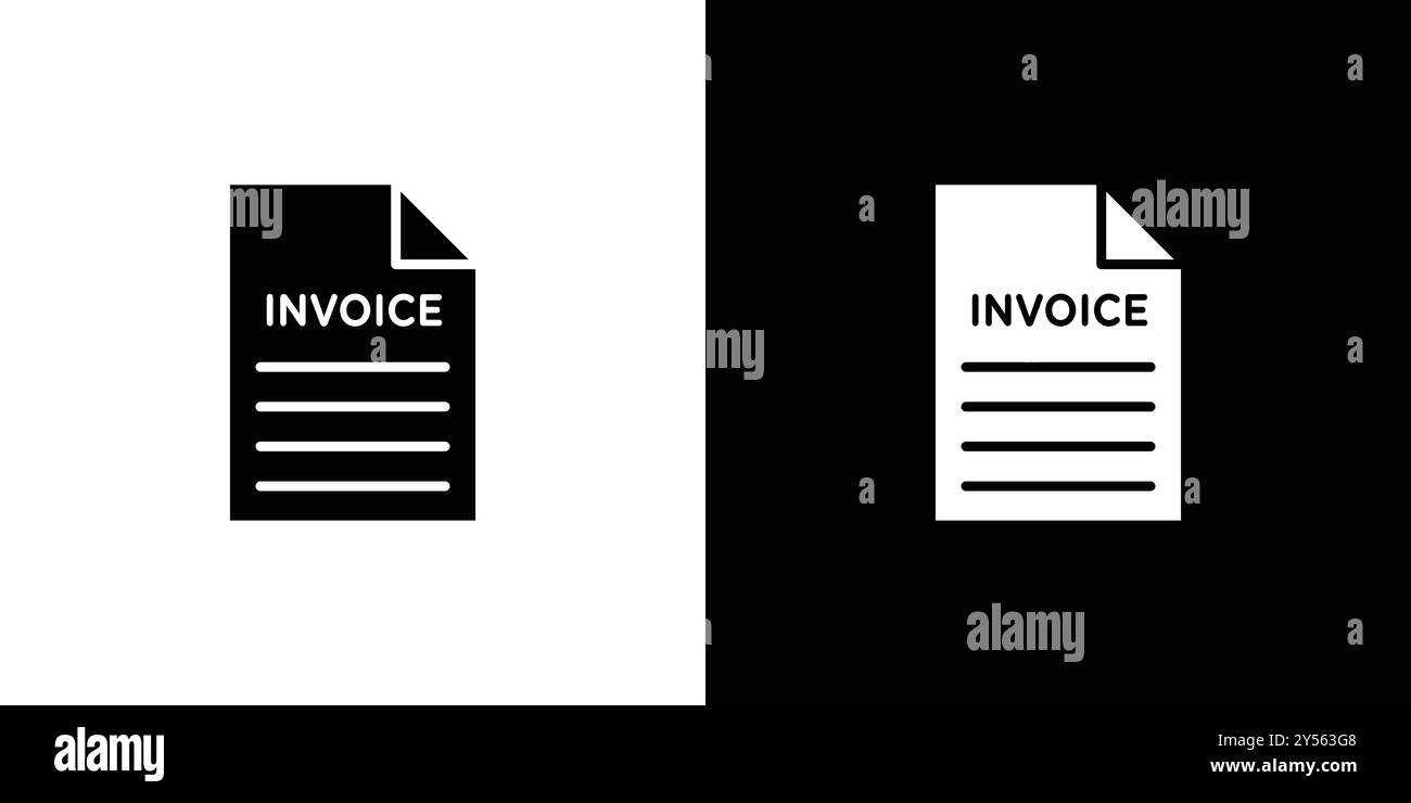 Invoice icon linear logo mark set collection in black and white Stock Vector Image & Art - Alamy