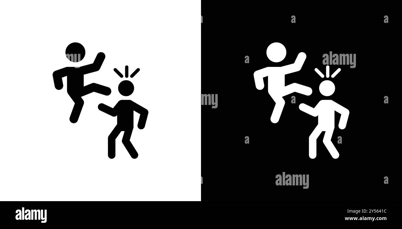 Kickboxing icon linear logo mark set collection in black and white ...