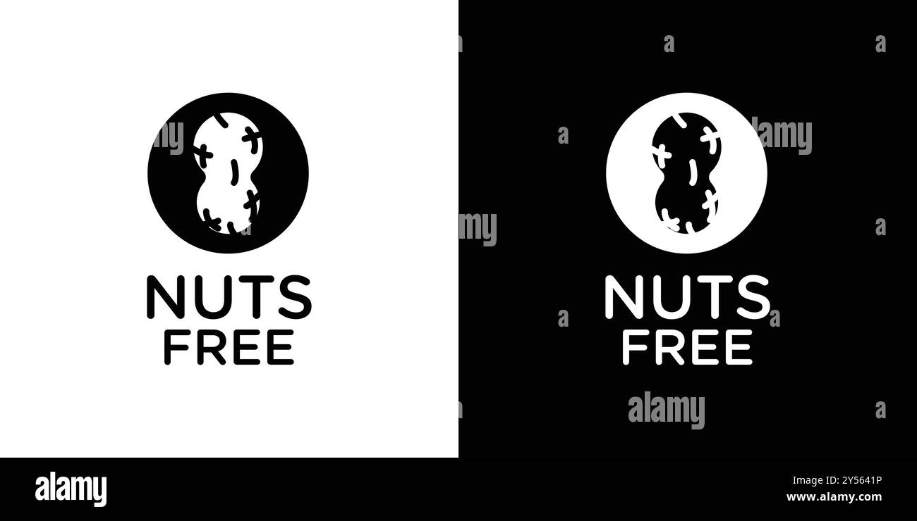 nuts free icon linear logo mark set collection in black and white Stock Vector Image & Art - Alamy