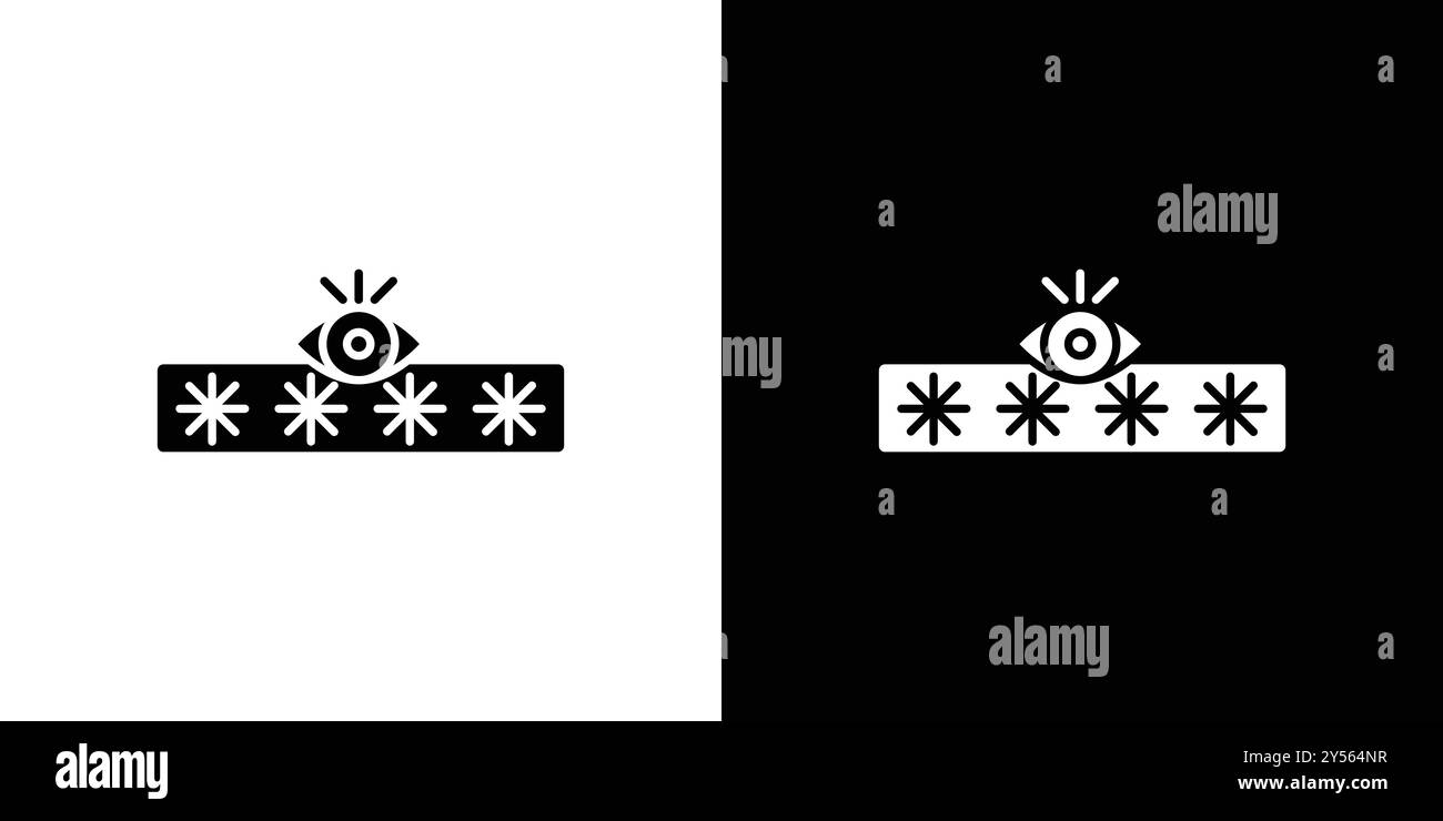 Password security icon linear logo mark set collection in black and ...