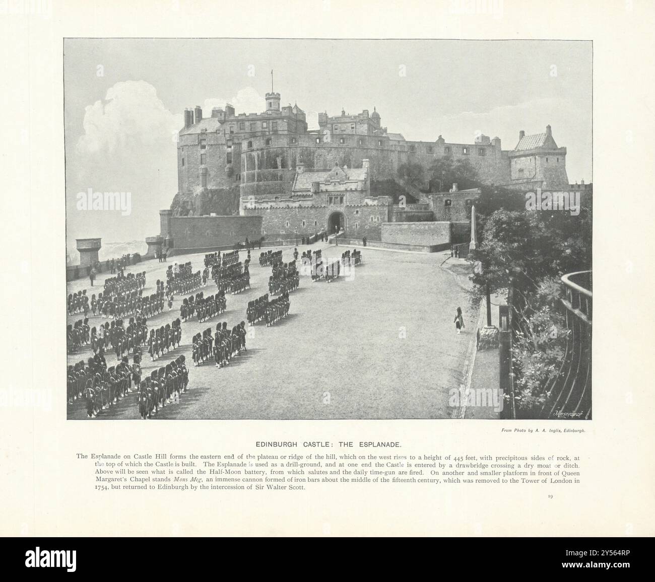 Edinburgh Castle: the Esplanade. Scotland 1900 old antique print ...