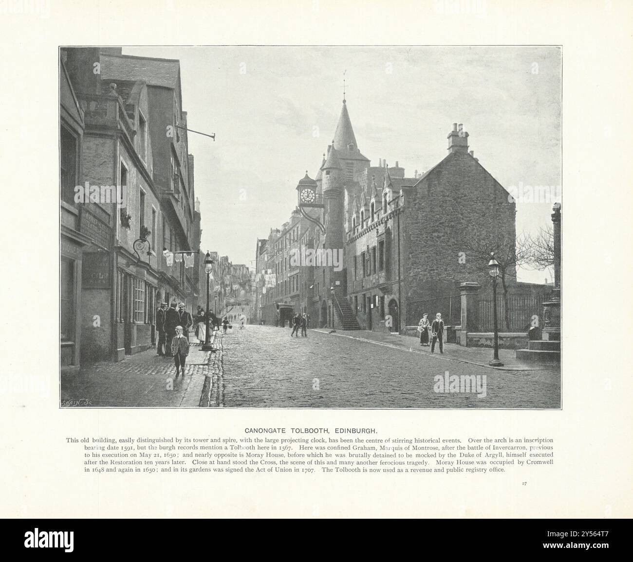 Canongate Tolbooth, Edinburgh. Scotland 1900 old antique vintage print ...