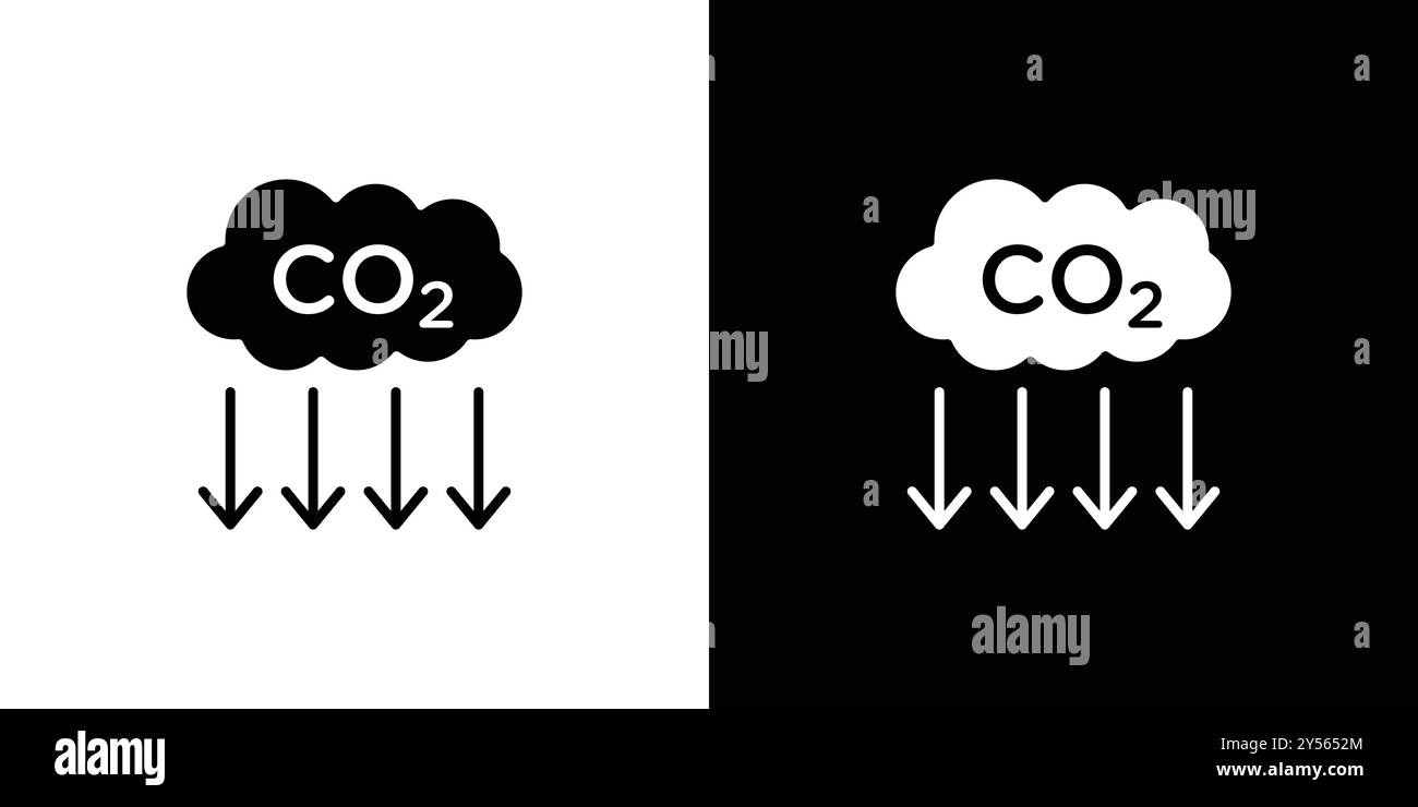 Reduce carbon dioxide co2 icon linear logo mark set collection in black ...