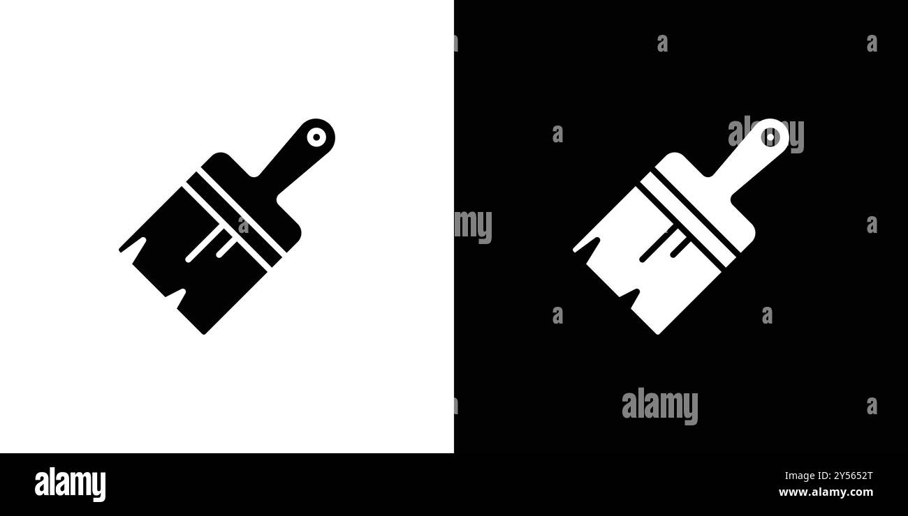 Paintbrush icon linear logo mark set collection in black and white ...