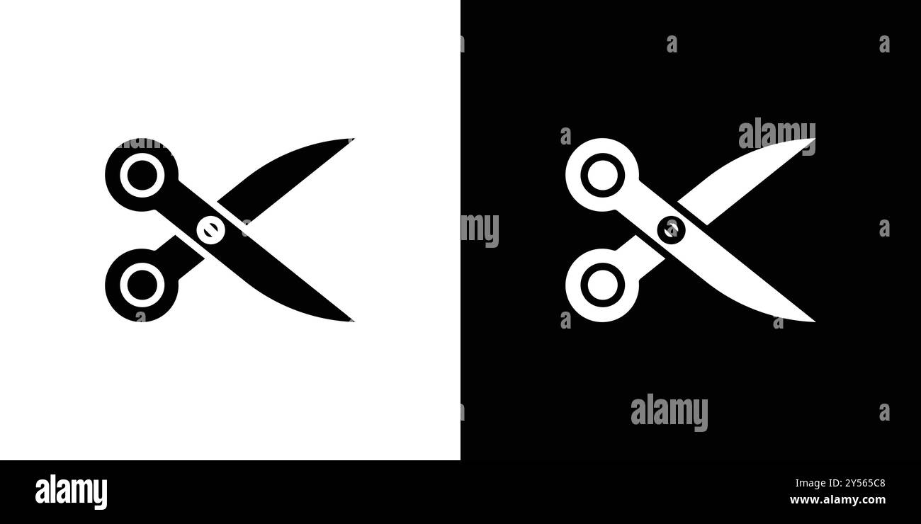 Scissors cutting icon linear logo mark set collection in black and ...