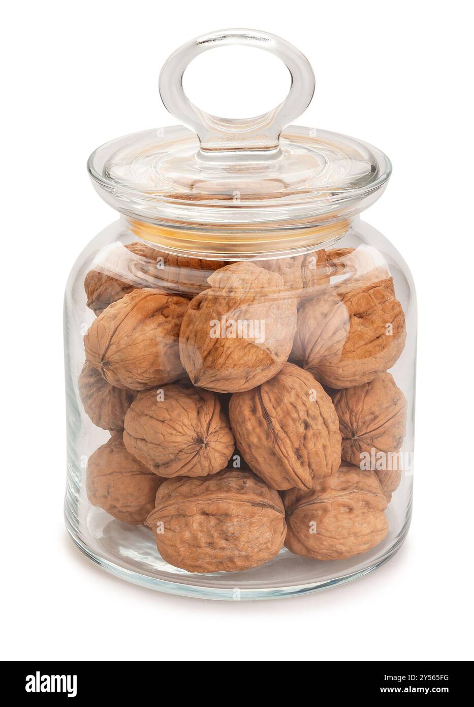 walnuts glass jar path isolated on white Stock Photo - Alamy