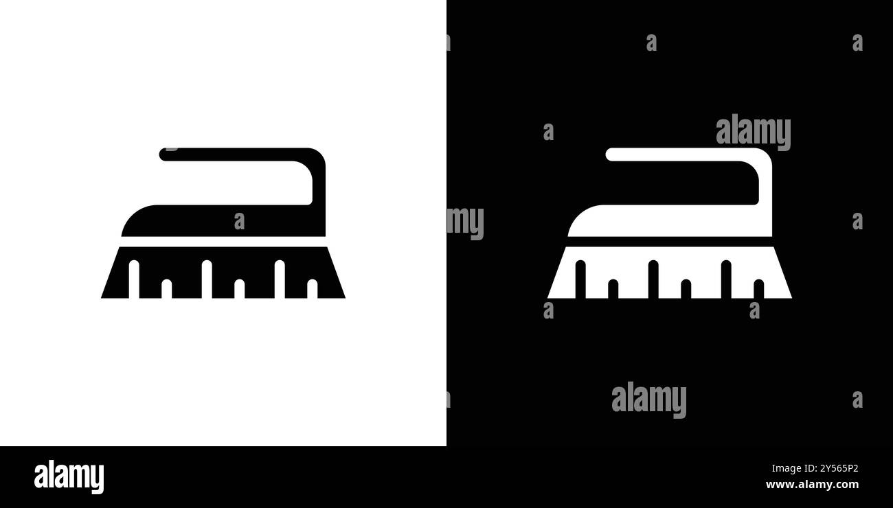 Scrubbing brush icon linear logo mark set collection in black and white ...