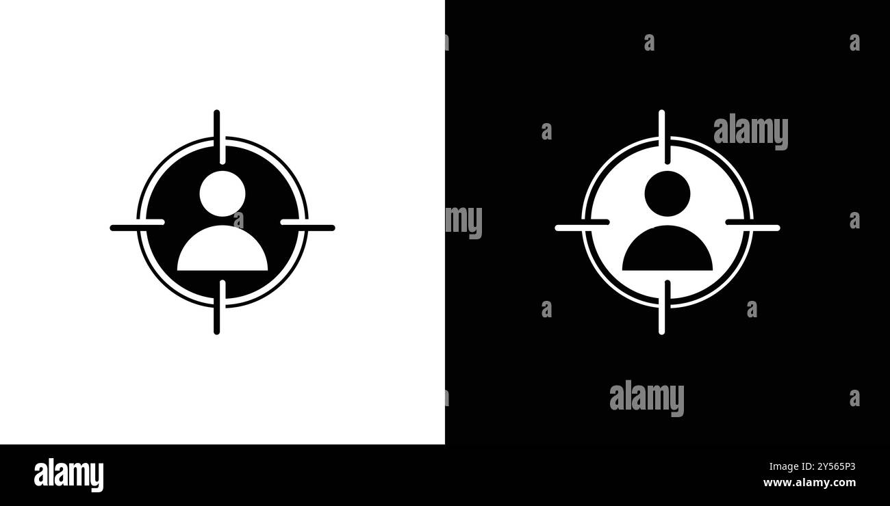 Target icon linear logo mark set collection in black and white Stock ...