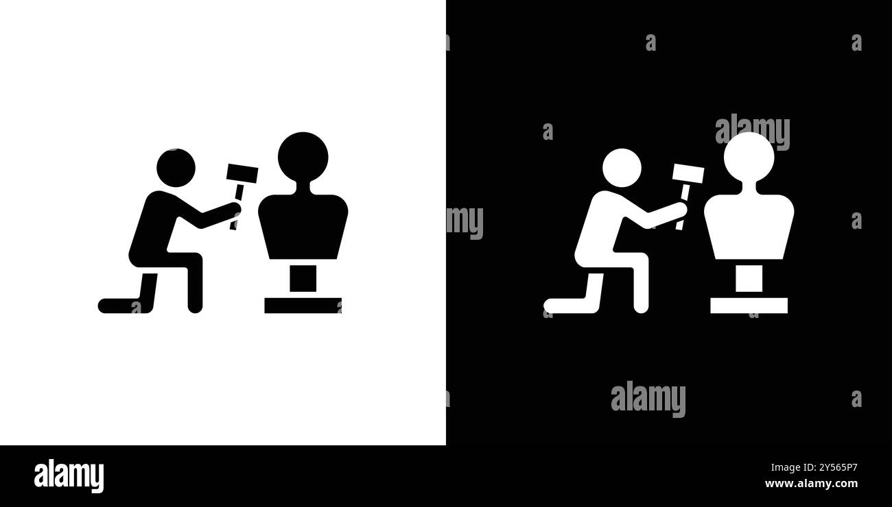 Sculptor icon linear logo mark set collection in black and white Stock Vector Image & Art - Alamy