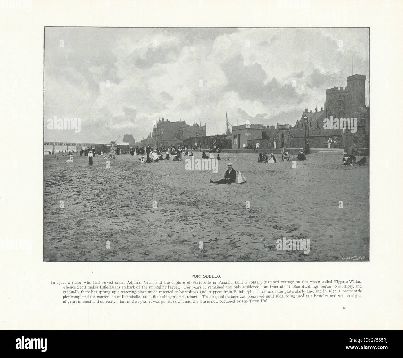 Portobello. Scotland 1900 old antique vintage print picture Stock Photo ...