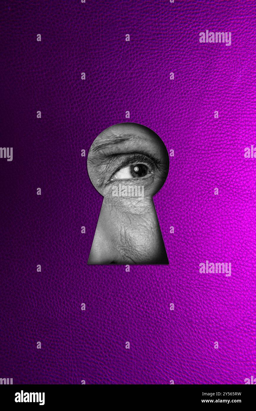 Vertical composite artwork collage image picture of man eye look ...