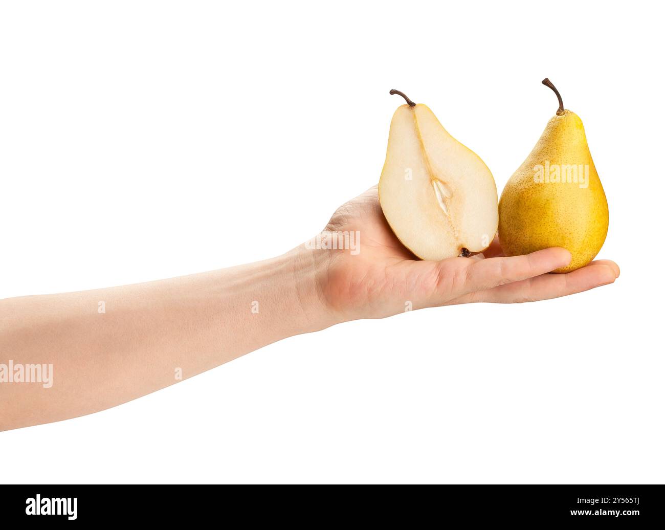 Pears cut in half isolated hi-res stock photography and images - Alamy