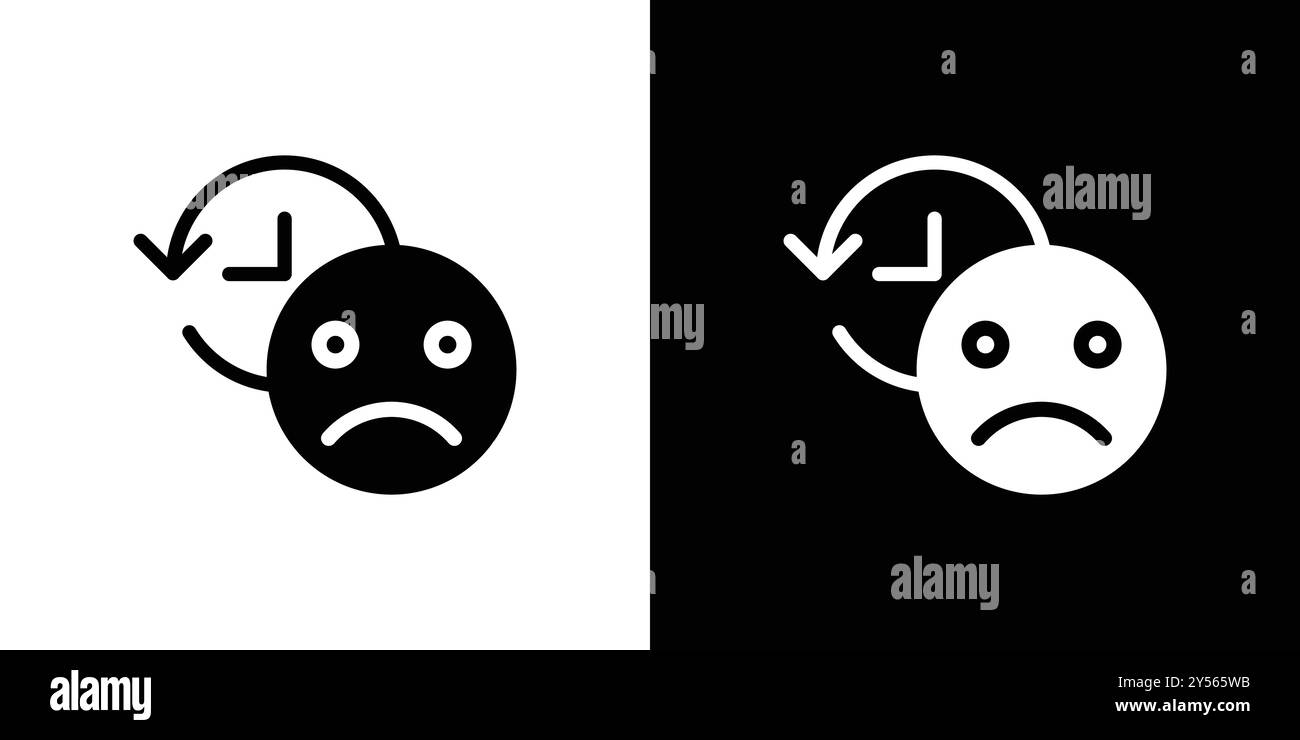Regret expression icon linear logo mark set collection in black and ...
