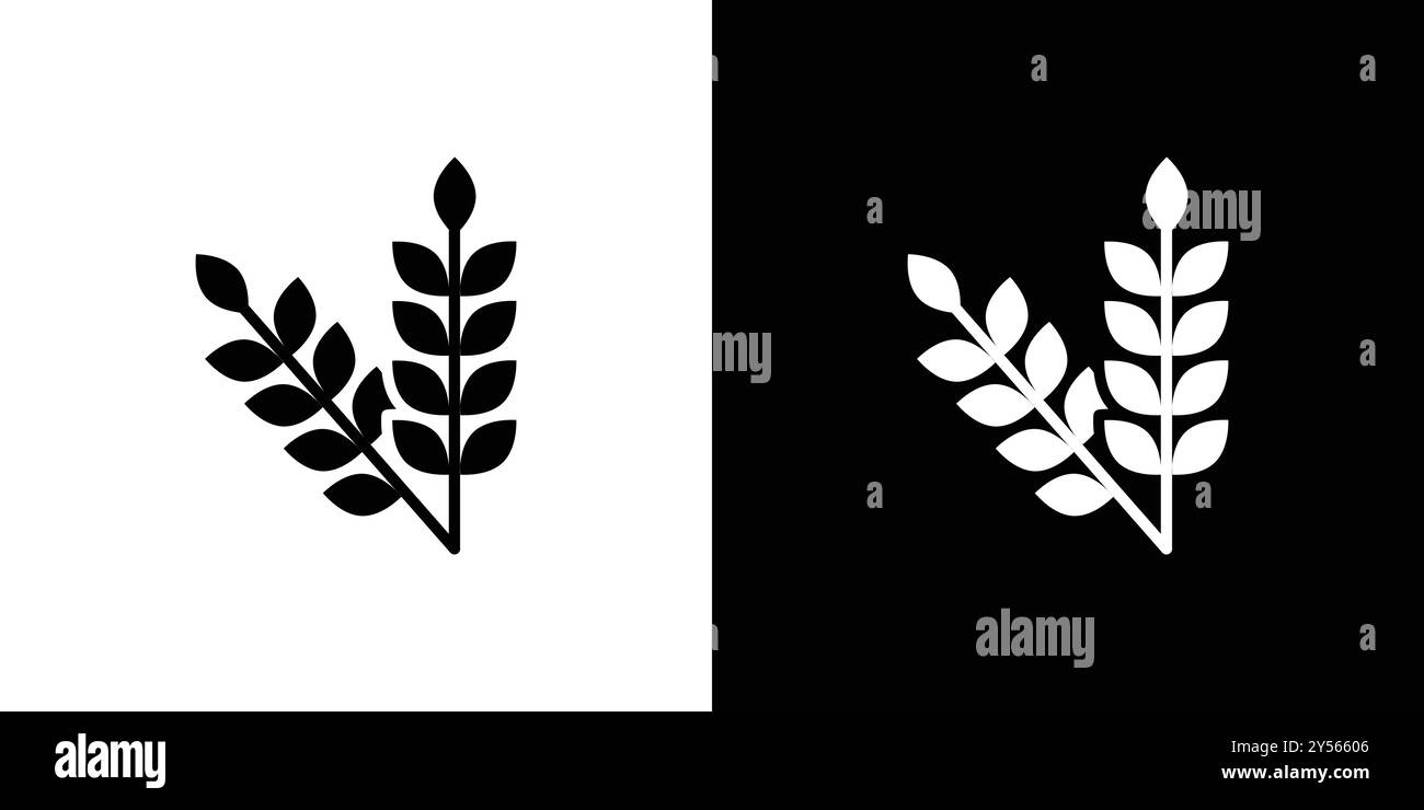 Rye icon linear logo mark set collection in black and white Stock ...