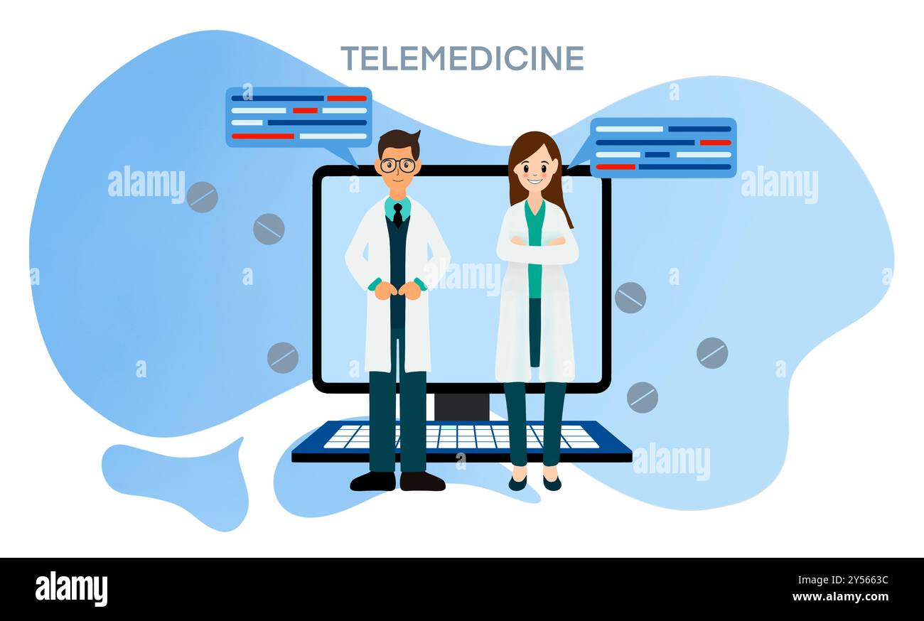patient meeting a doctor online using technology, Professional doctor ...