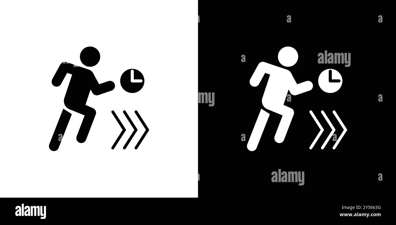 running Speed icon linear logo mark set collection in black and white ...