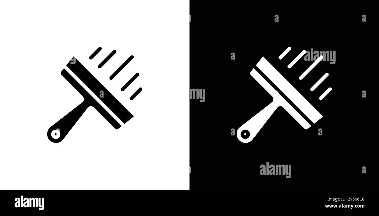 Plastering process icon linear logo mark set collection in black and ...
