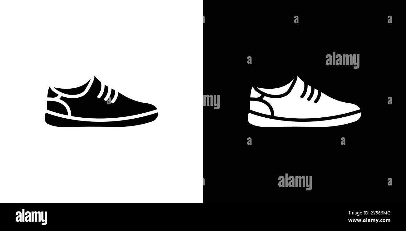 Sneaker shoe icon linear logo mark set collection in black and white ...