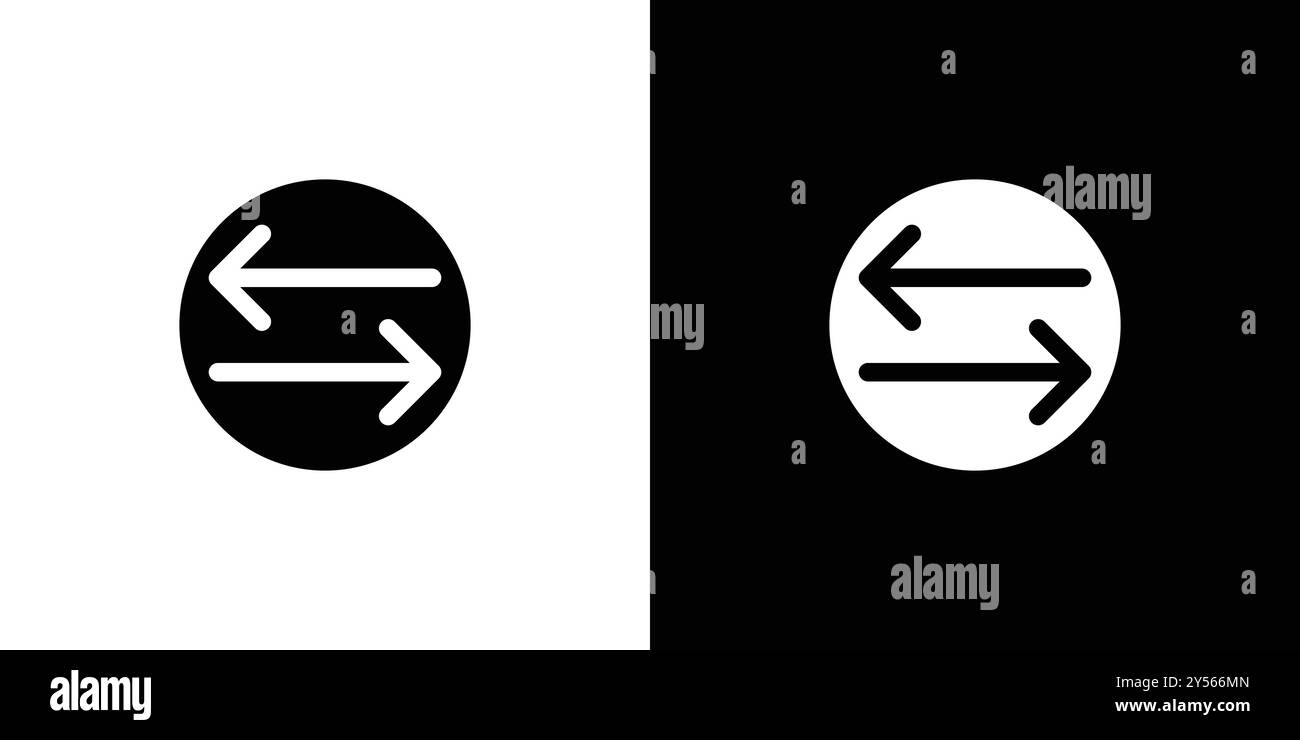 Swap icon linear logo mark set collection in black and white Stock ...