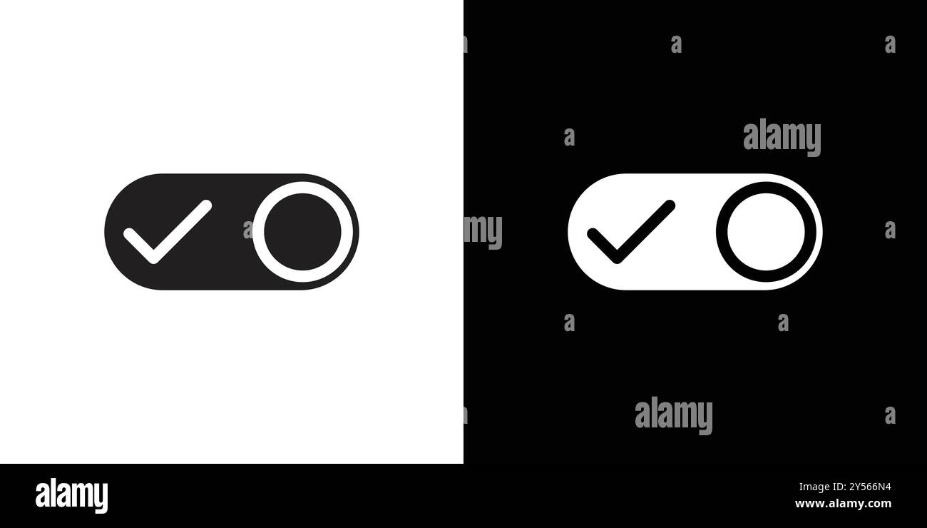 Toggle switch icon linear logo mark set collection in black and white ...