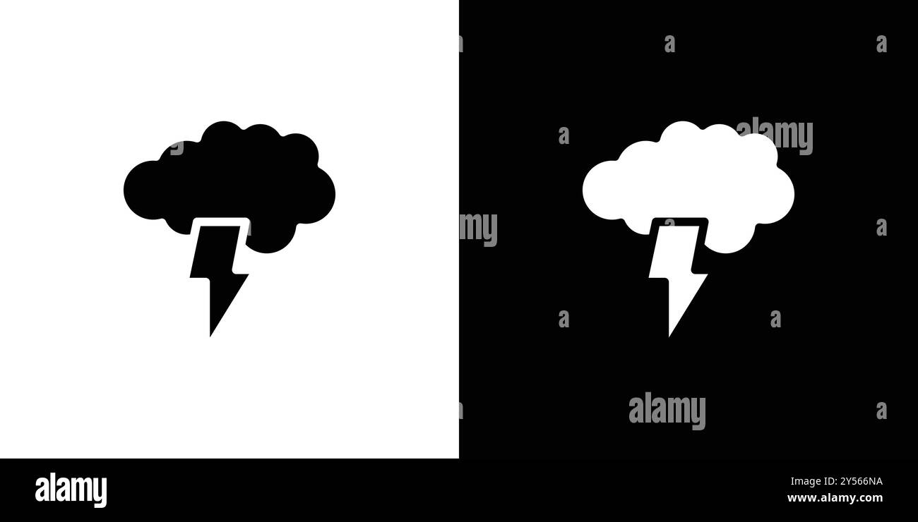Storm icon linear logo mark set collection in black and white Stock ...