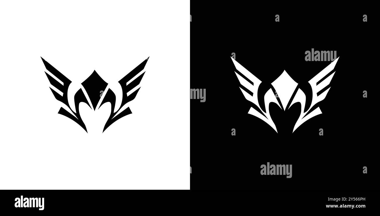 valkyrie icon linear logo mark set collection in black and white Stock ...
