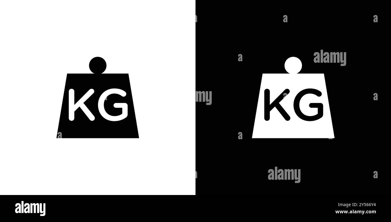Weight kilogram icon linear logo mark set collection in black and white ...