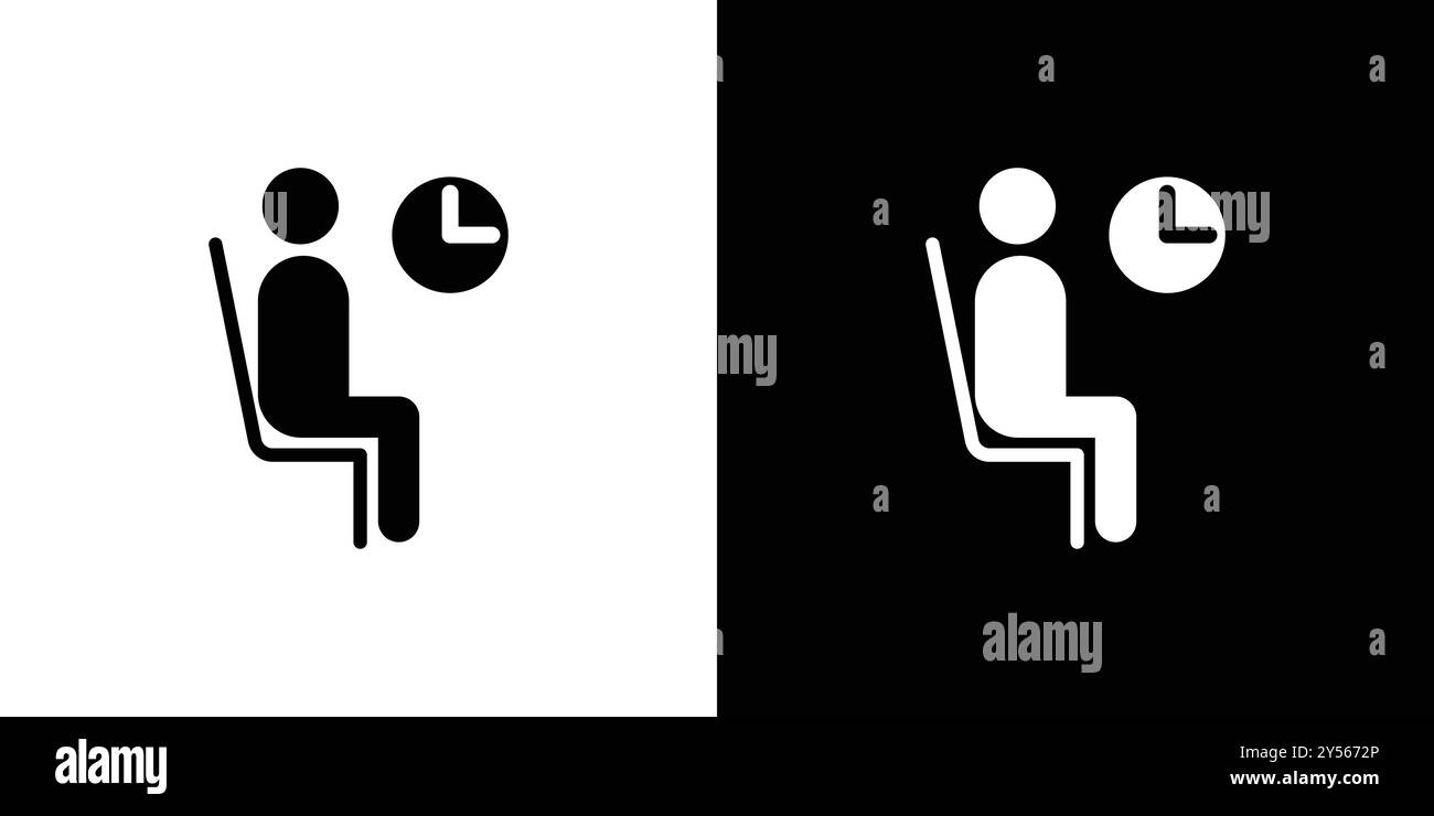 Wait icon linear logo mark set collection in black and white Stock Vector Image & Art - Alamy