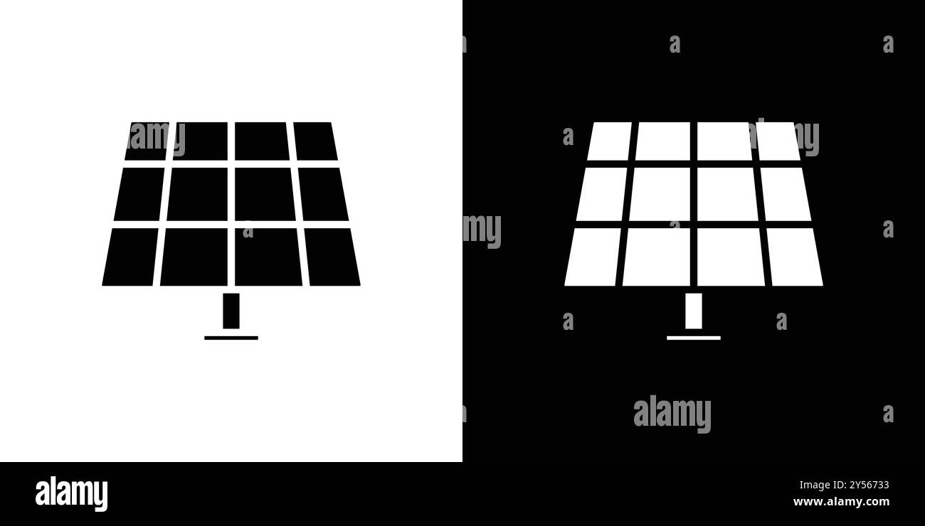 Solar panels icon linear logo mark set collection in black and white ...