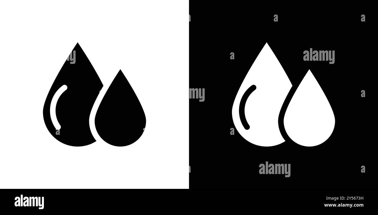 water drops icon linear logo mark set collection in black and white ...