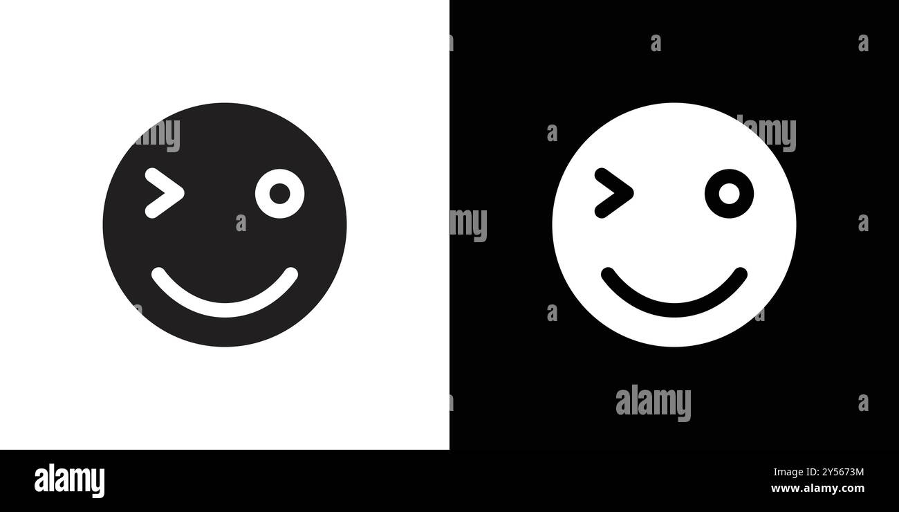 Winking eye icon linear logo mark set collection in black and white Stock Vector Image & Art - Alamy