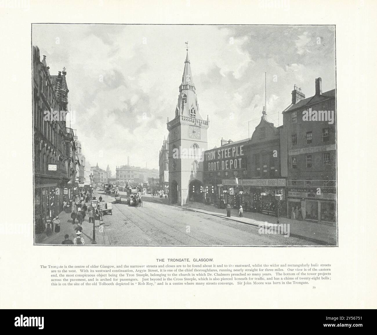 The Trongate, Glasgow. Scotland 1900 old antique vintage print picture ...