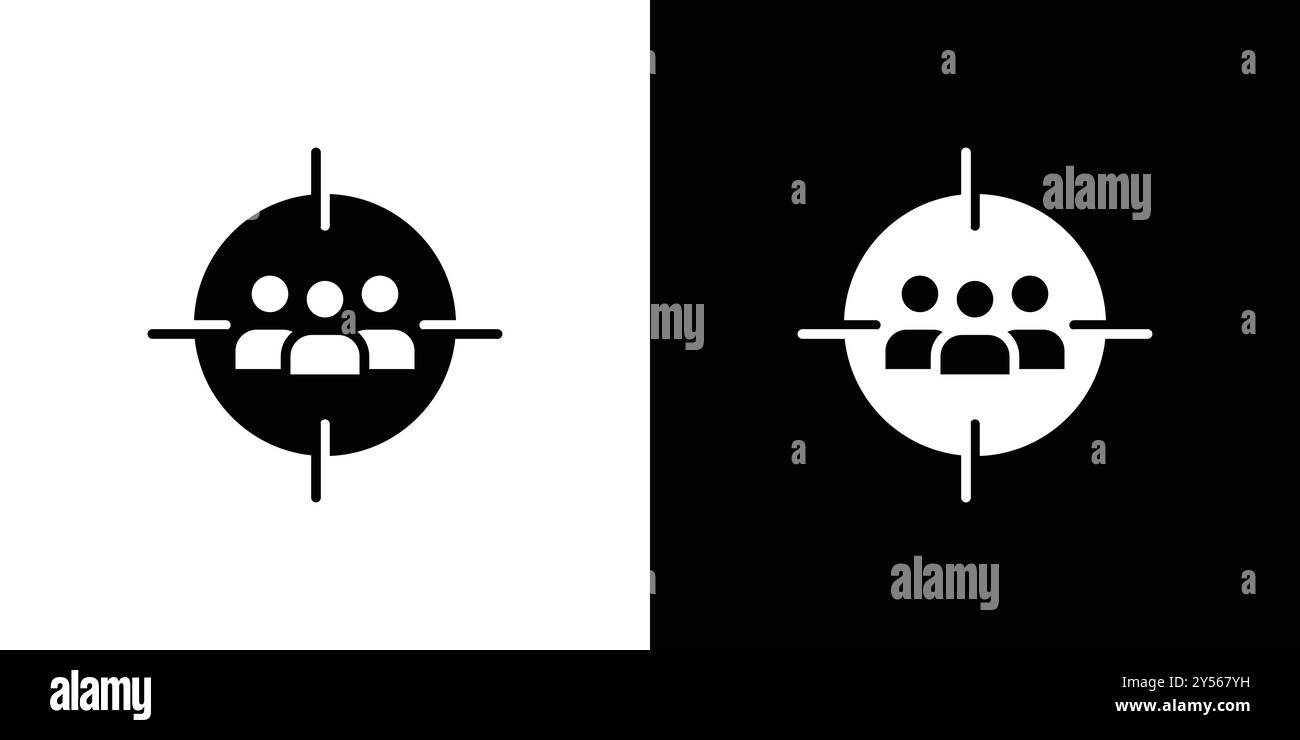 Target audience icon linear logo mark set collection in black and white Stock Vector Image & Art ...