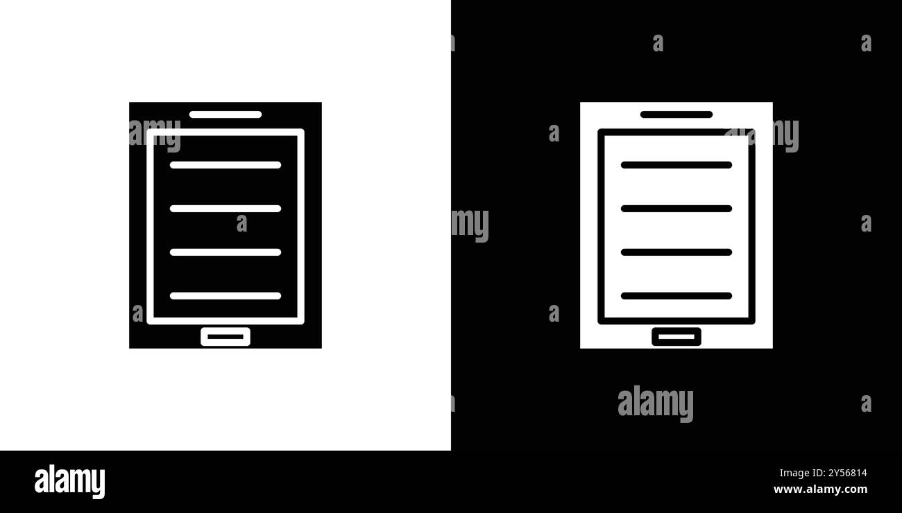 Tablet icon linear logo mark set collection in black and white Stock ...