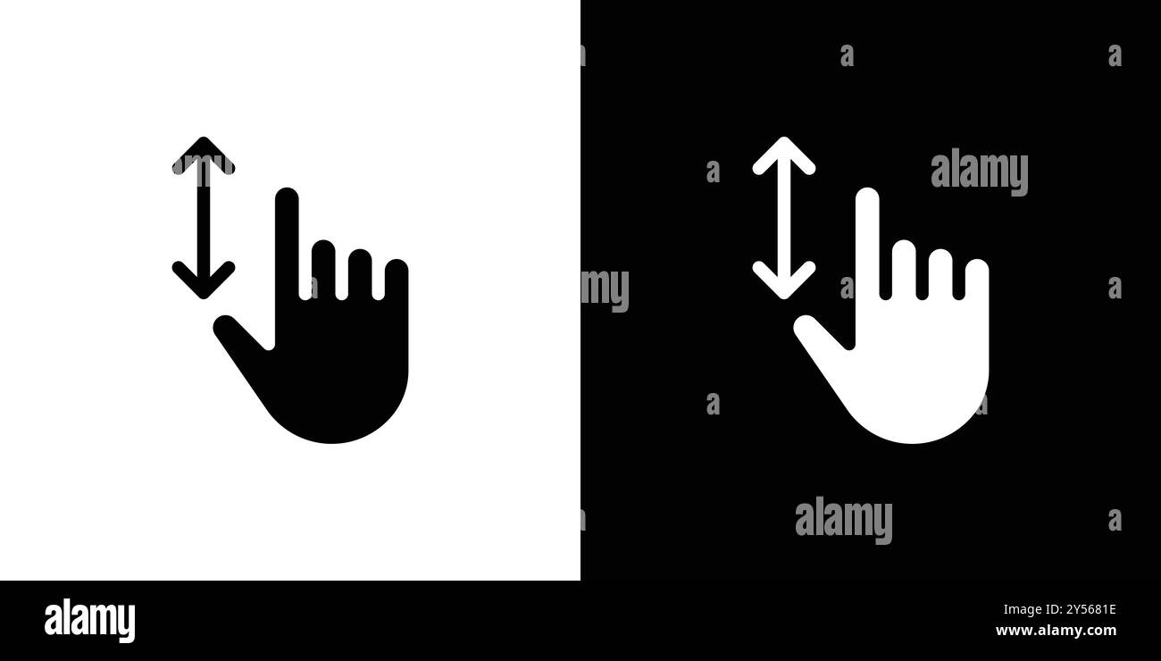 Swipe up and down icon linear logo mark set collection in black and ...