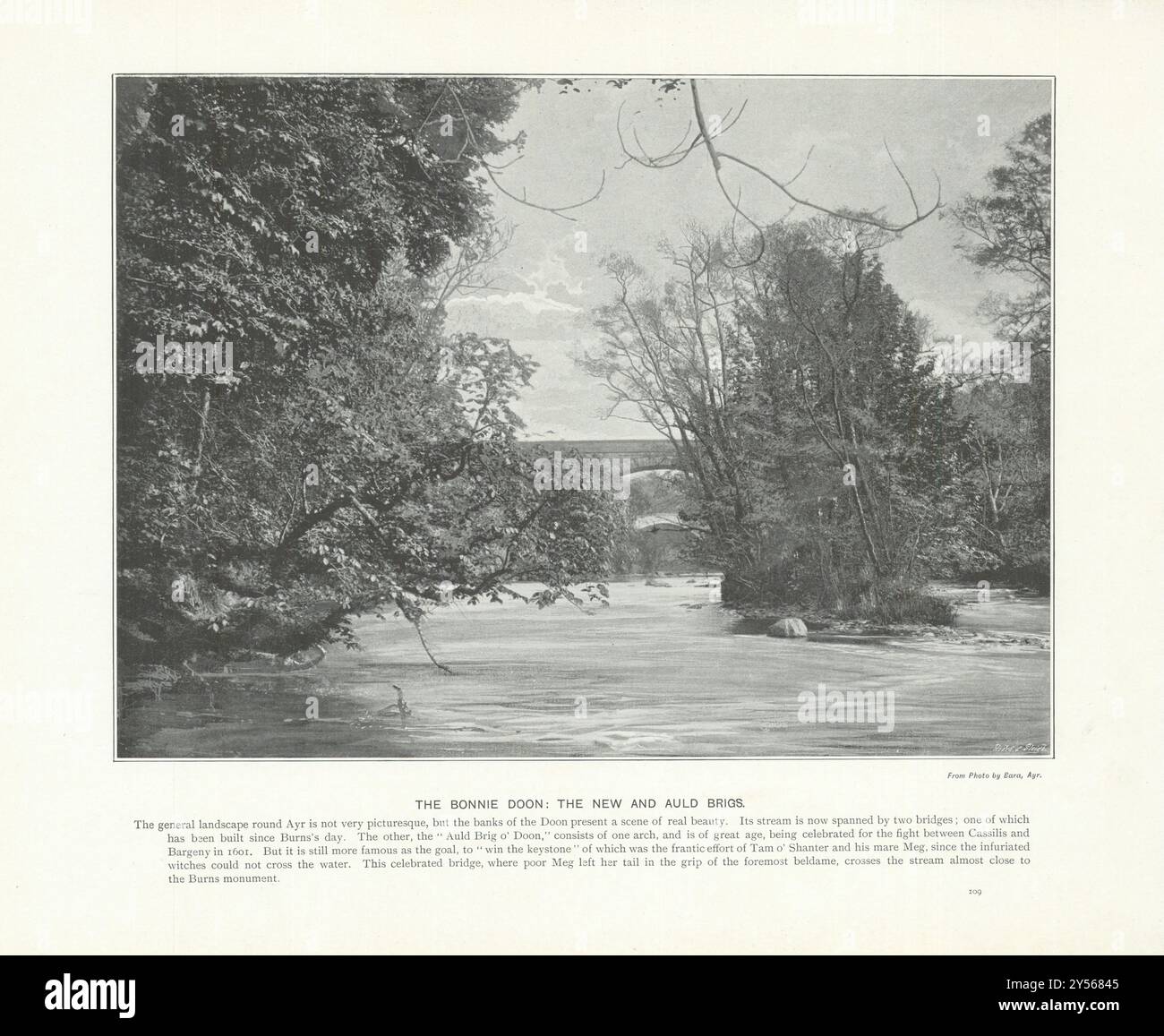 The Bonnie Doon: The new and auld brigs. Scotland 1900 old antique ...