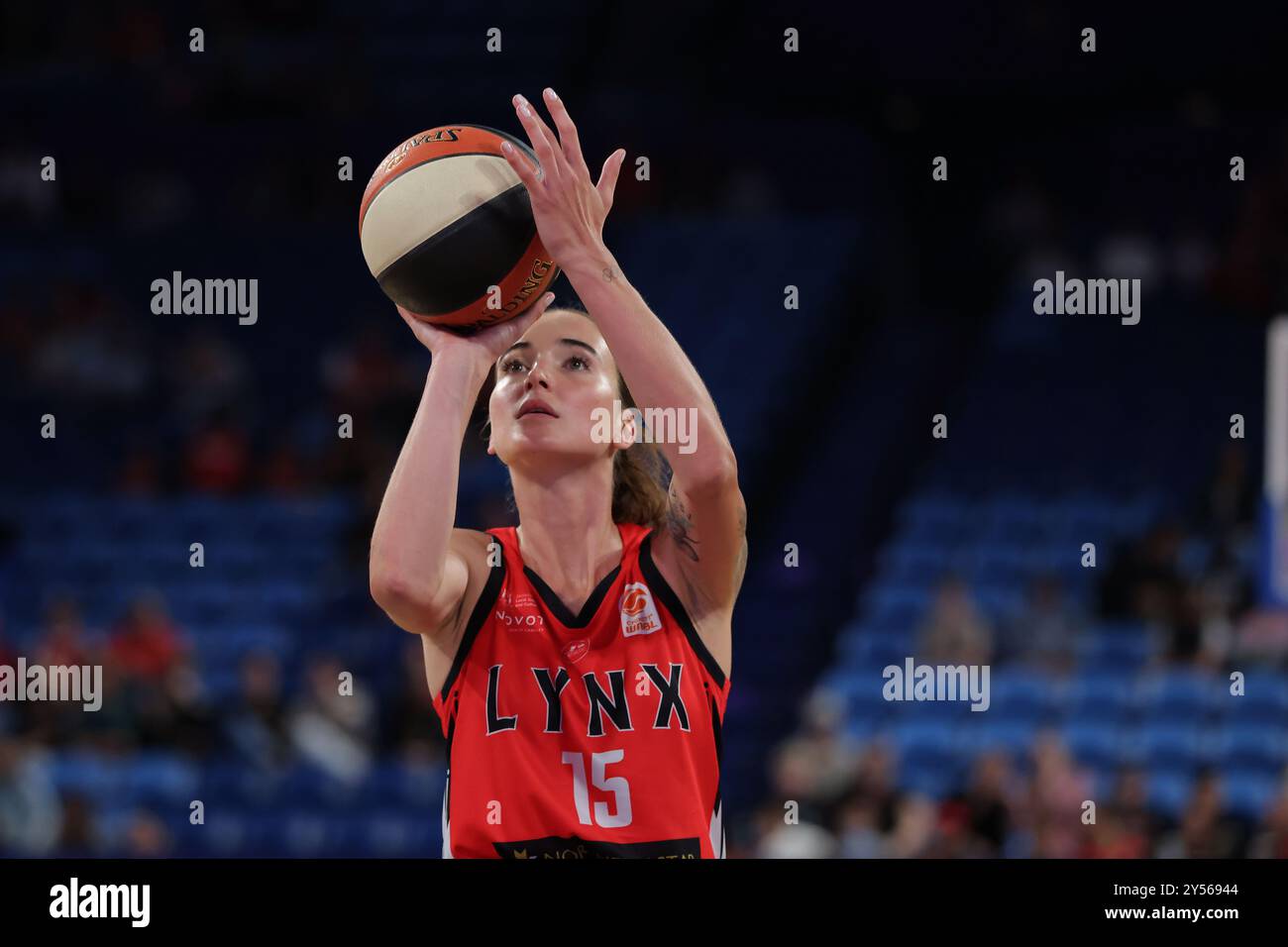Perth, Australia. 20th Sep, 2024. Anneli Maley of the Lynx in action ...