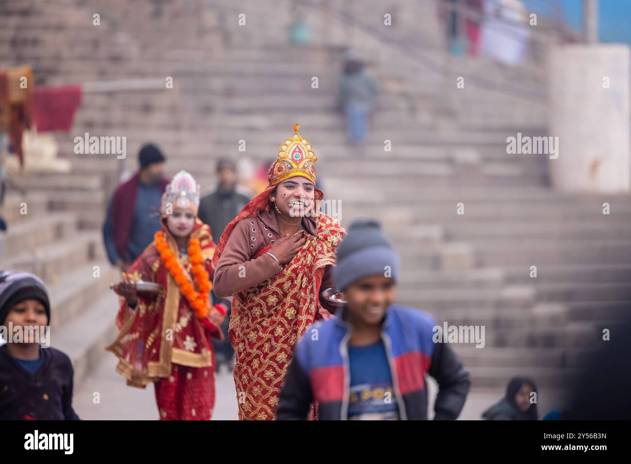 Tourists and local people visiting kashi to worship lord shiva and take ...